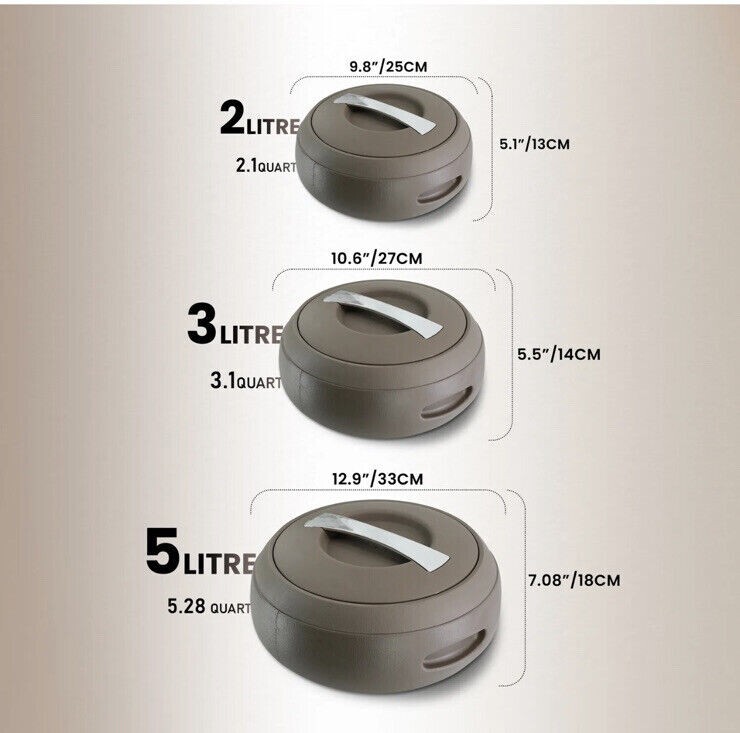 3pc Gourmet Hot Pot Food Warmer Thermal Insulated Casserole Serving ...