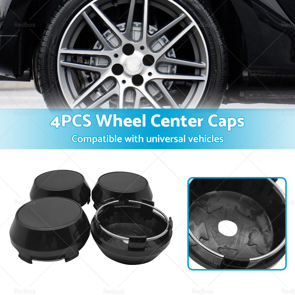 60mm 4PCS Hub Cap NO Logo Black Base Universal For Wheel Center Caps ...