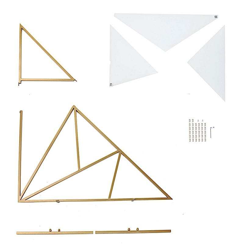 GOLD 3 ft Triangle Geometric Metal Arch Backdrop Stand Wedding ...