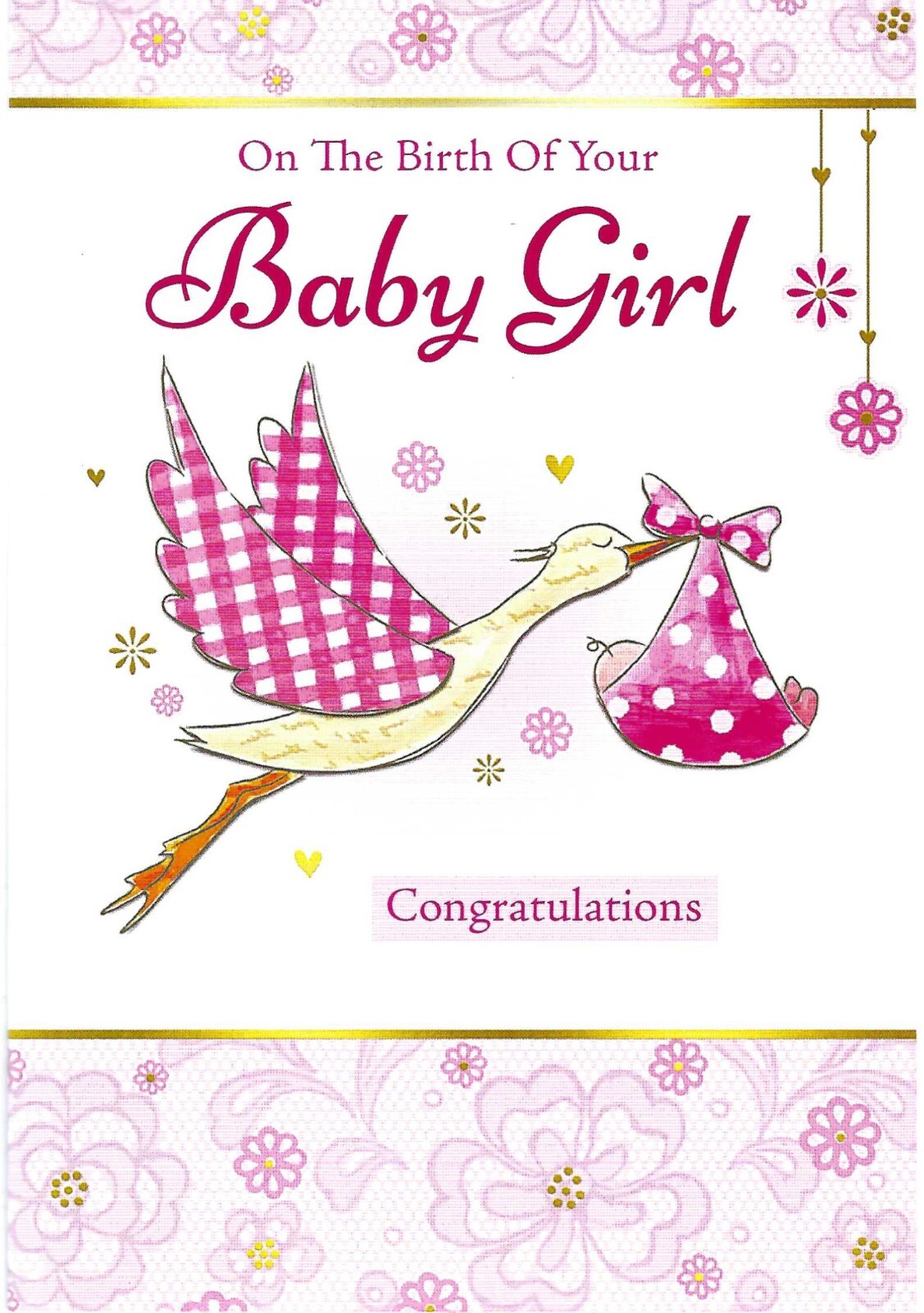 New Birth Baby Girl Congratulations Card Various Designs Quality FREE ...