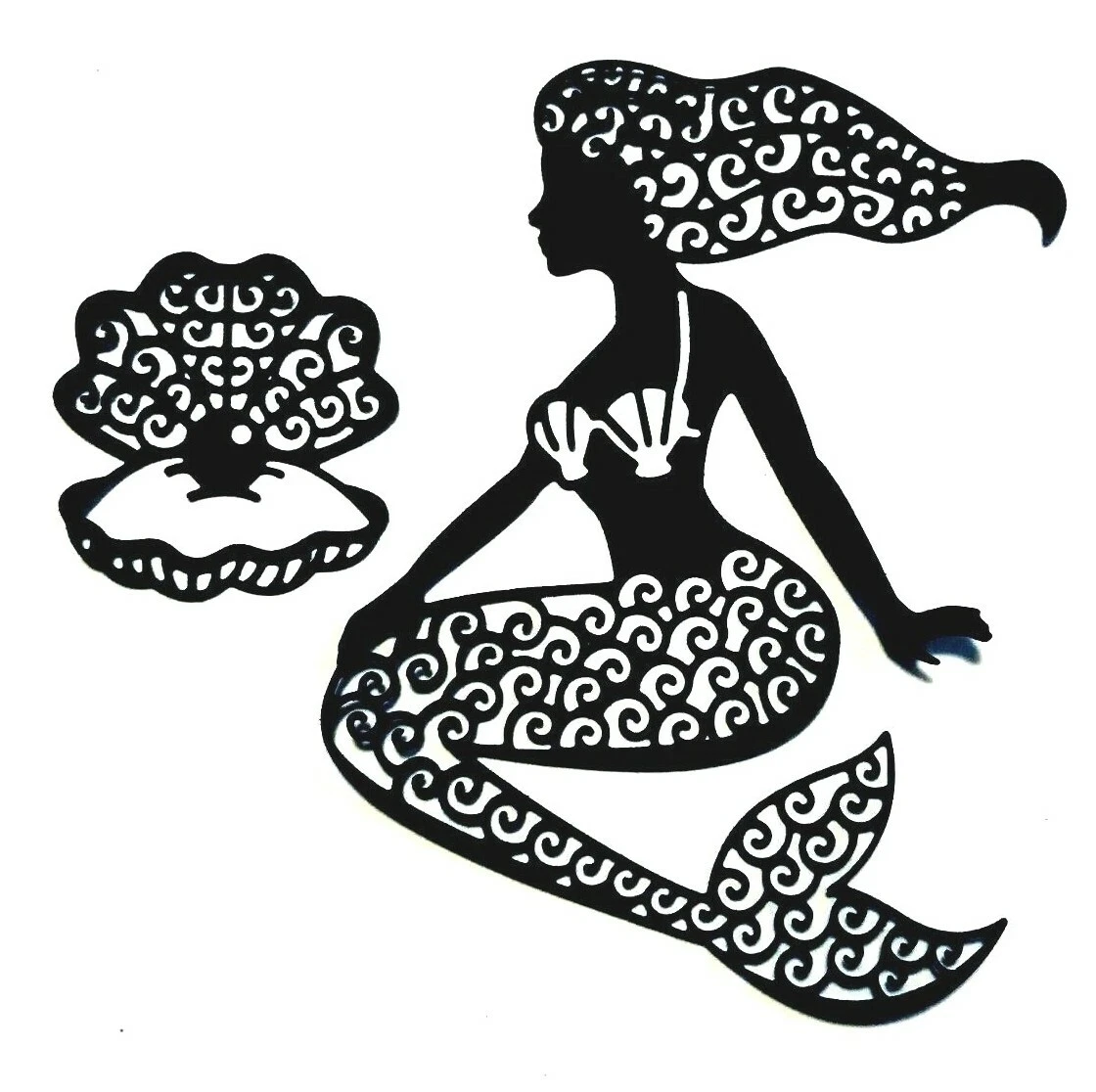 Mermaid Sitting Silhouette