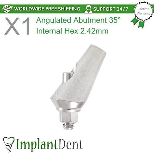 1x Angulated Dental Prosthetics 35° Int Hex Connection 2.42mm Dentistry ...