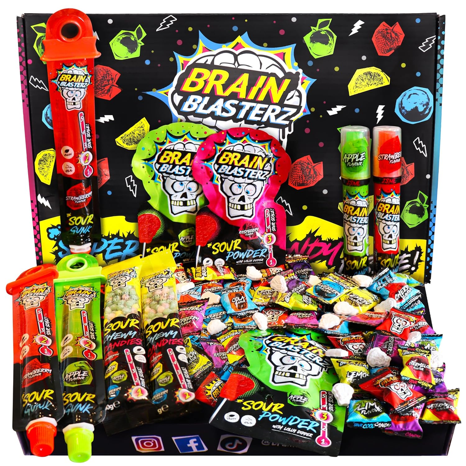 MEGA Sour Candy Variety Pack, Sour Candy Box W/ 22 Pcs, Christmas Candy ...
