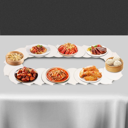 360° Manual Swivel Adjustable Dining Table Food Turntable Train Dining ...