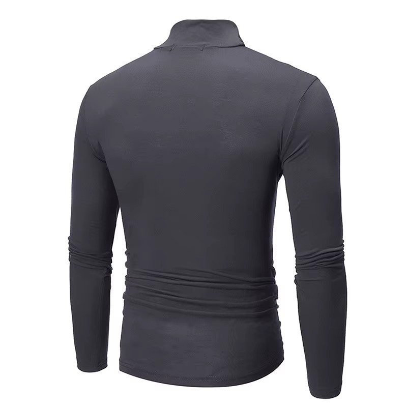 Men's Turtleneck Long Sleeve New Casual Slim Fit Stretch Tops Winter ...