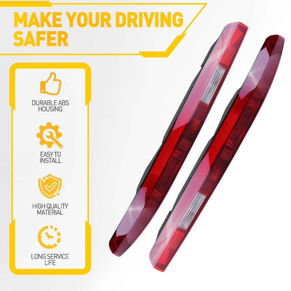 1 PAIR REAR BUMPER LOWER TAIL LIGHT BRAKE STOP LAMP FOR AUDI Q7 2016 ...
