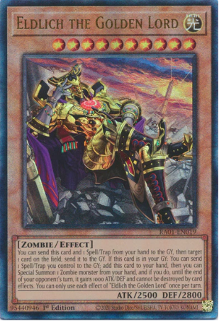 1x Eldlich the Golden Lord (Alternate Art) - RA01-EN019 - Prismatic ...
