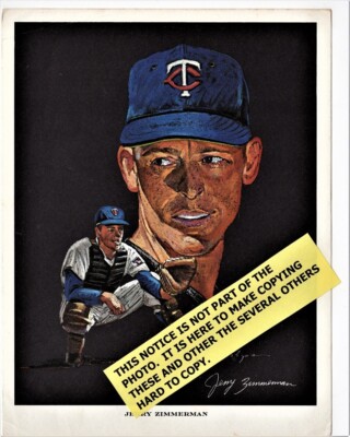 MINNESOTA TWINS JERRY ZIMMERMAN 1963 PORTRAIT BY ARTIST NICHOLAS VOLPE ...