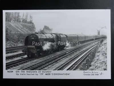 Steam Loco 46220 CORONATION on THROUGHS AT BUSHEY Pamlin Print RP ...