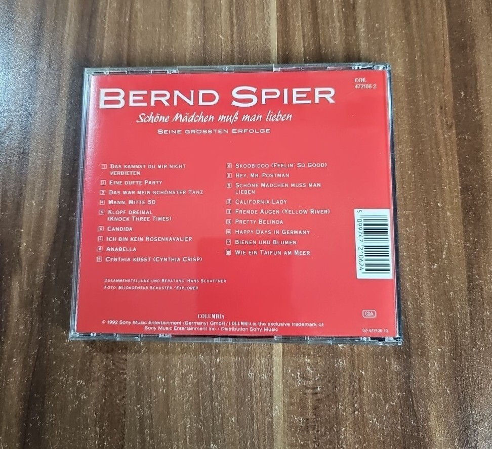 Bernd Spier - Seine grössten Erfolge (1992) Album Best of Musik CD ...