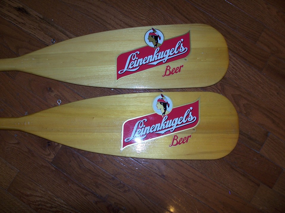 Jacob Leinenkugel’s Beer Advertising Boat Oars Sign Brewing Co Wood Bar ...