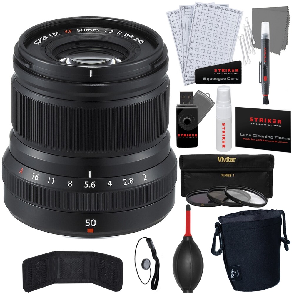 Fujinon XF 50mm F2 R WR Lens |Black + Photo Starter Kit+ Fujinon XF 50mm F2 R WR Lens |Black + Photo Starter Kit+