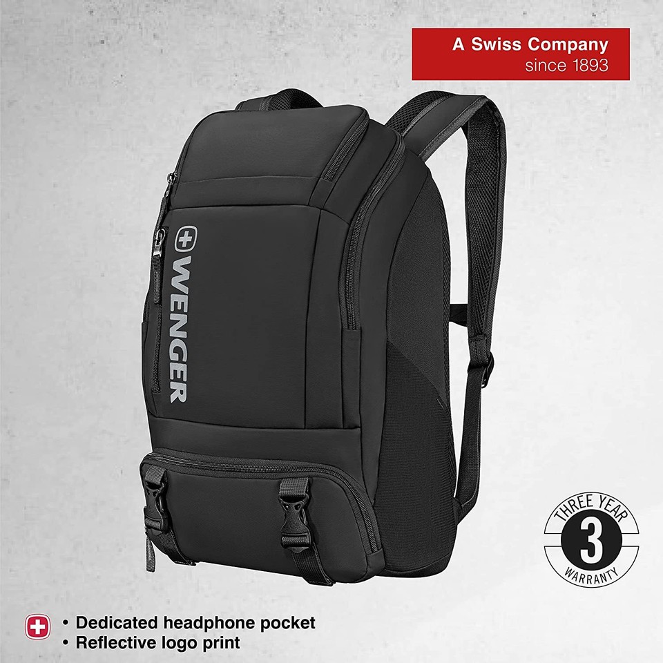 Wenger XC Wynd Backpack Rucksack 16" Laptop Case Headphone Pocket 28L ...