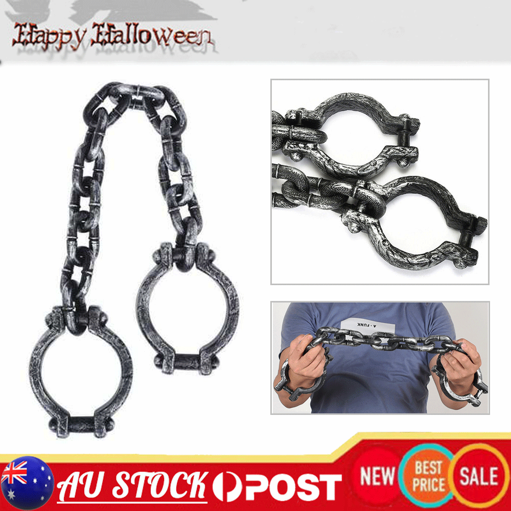 Halloween Handcuff Chain Fetter Shackle Prisoner Cosplay Acting Prop ...