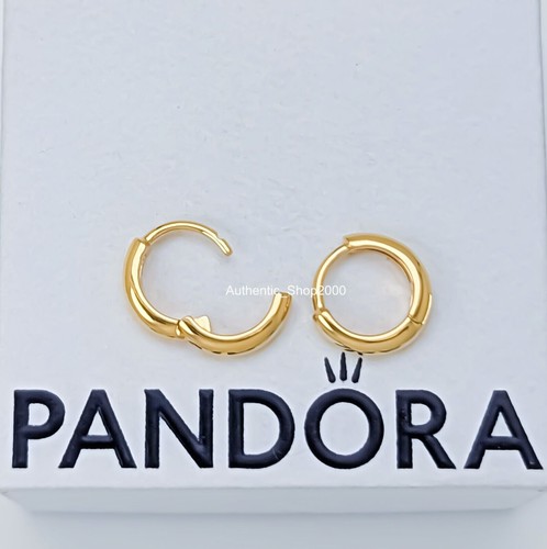 NEW 100% Authentic PANDORA Essence 14K Gold Round Huggie Hoop Earrings ...