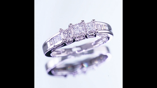 14k White Gold Ladies Cathedral Diamond Unity Ring Beautiful Gift for ...