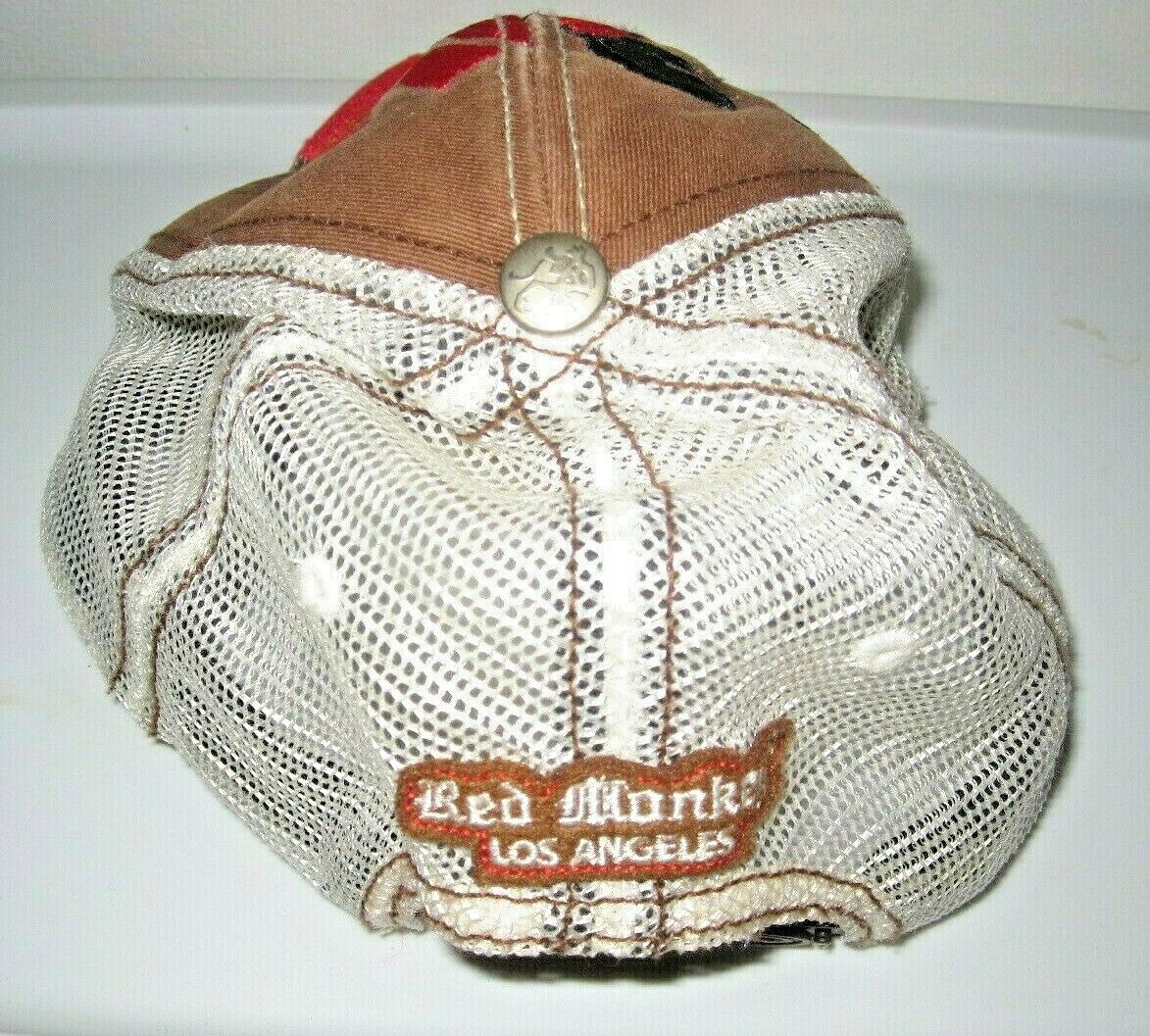 Red Monkey Designs Brown Trucker Red Fist Embroidered… - Gem