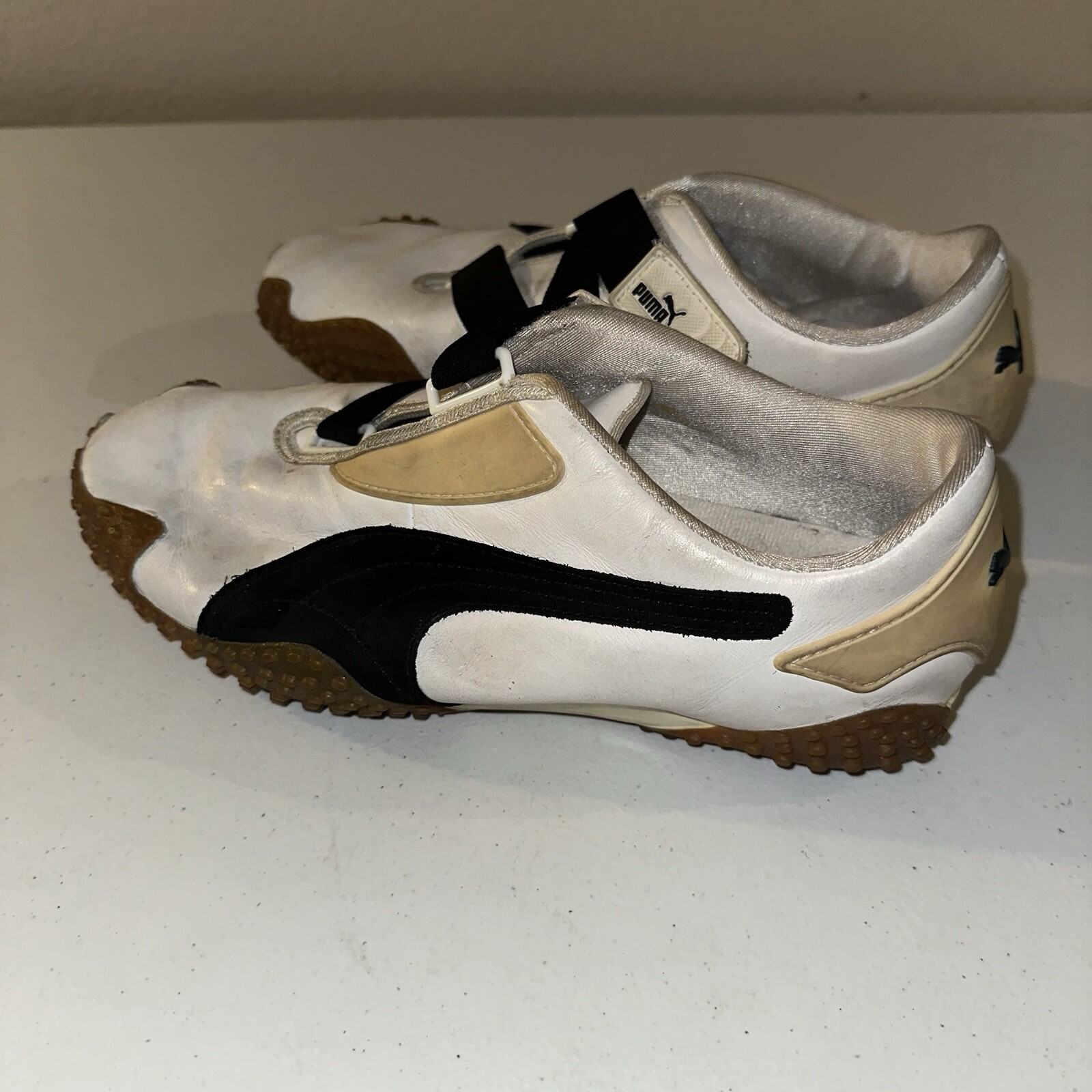 Vintage 00s PUMA Mostro White Black Sneakers Trainers… - Gem