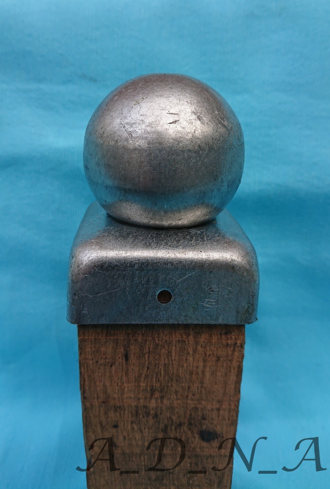 50mm X 50mm (2") GALVANISED SQUARE METAL FENCE POST CAP TOP WITH BALL ...