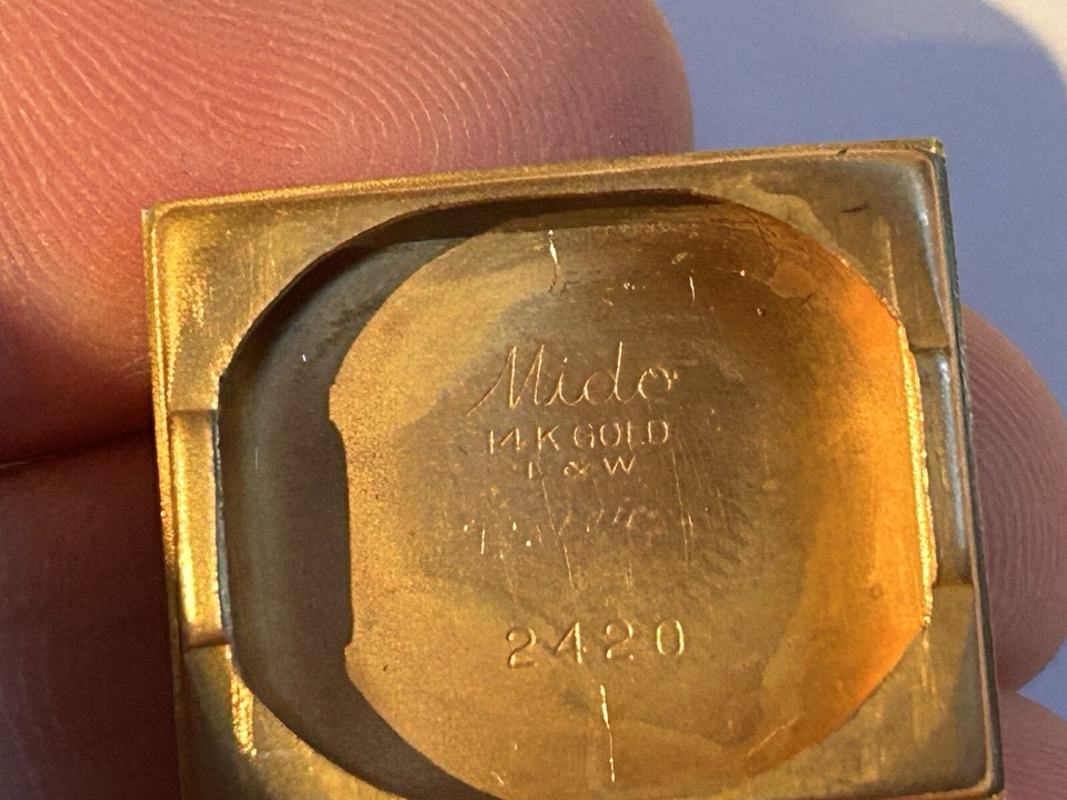 Vintage Men’s MIDO Solid 14K Rose Gold Men’s Watch Art Deco Tank Style ...