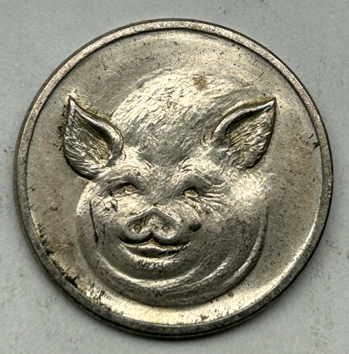 PIG HEAD & TAIL STERLING SILVER FLIP TOKEN COIN | eBay UK
