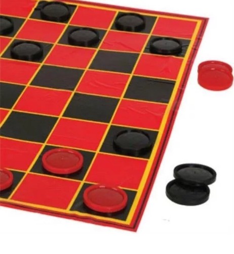25 Piece Plastic Foldable Board Jumbo Checkers Chips Game Set 20"x20 ...