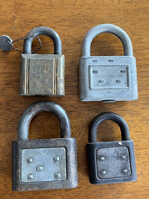 Lot of 4 Antique Vintage Padlocks YALE & YALE JUNIOR ~ No Keys | eBay