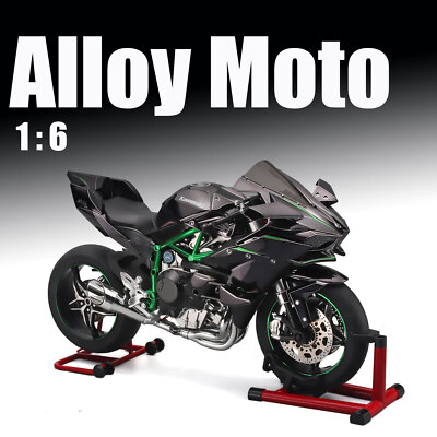 1:6 Kawasaki H2R Alloy Model key Start Smoke Injection Motorcycle Sound ...