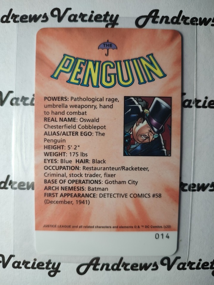 DC Comics Arcade Coin Pusher Card Series 3 The Penguin #14 | eBay