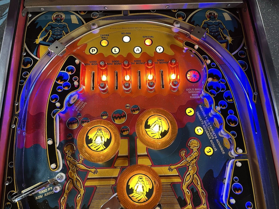 1983 BALLY GOLD BALL PINBALL MACHINE PROFESSIONAL TECHS FULL LEDS PLAYS ...