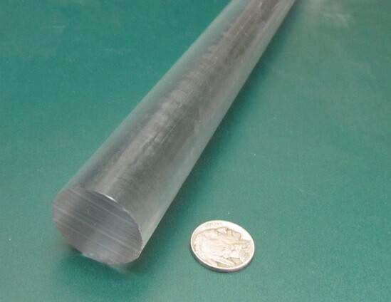 Polycarbonate Round Rod 1 1/8" (1.125") Diameter x 48" Length, Natural ...
