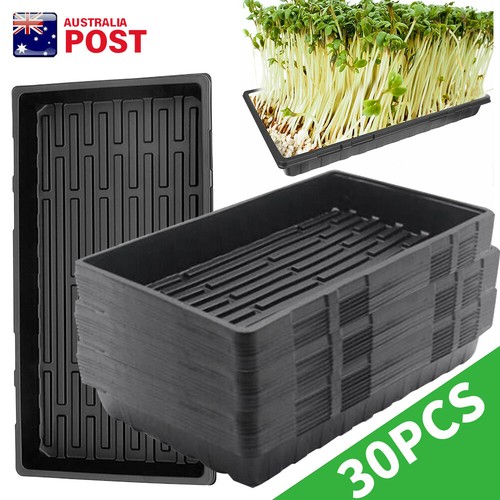 30PCS Garden Black Plastic Rectangle Plant Seedling Propagation Seeding ...