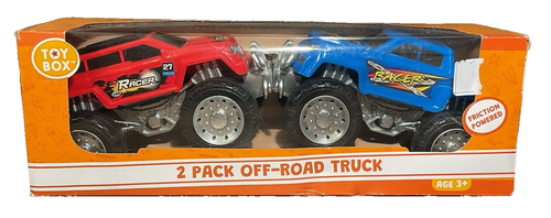 Super Off-Road Monster Trucks- Friction Power Racer Toys- Box of 2: Red ...