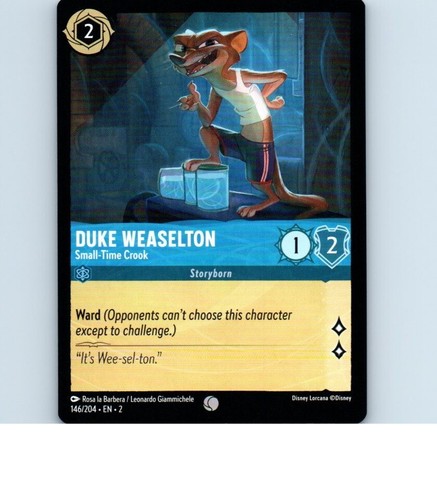 Duke Weaselton 146/204 Non-Foil Disney Lorcana Single Card | eBay