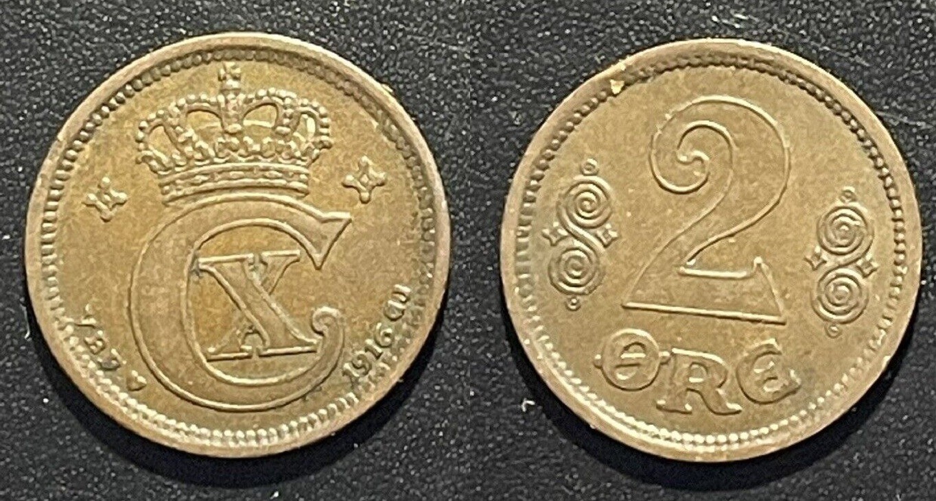 1916 Denmark 2 Ore- Nice | eBay