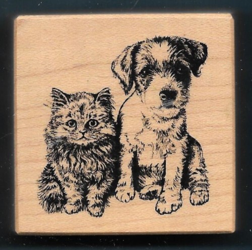 CAT KITTEN PUPPY DOG FUR FRIENDS Love Home Pets PSX E-2059 wood RUBBER ...