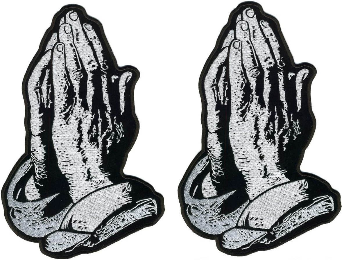 Praying Hands Patch Religious Christian Embroidered Patch ||2PC IRON ON 5"x3" | eBay