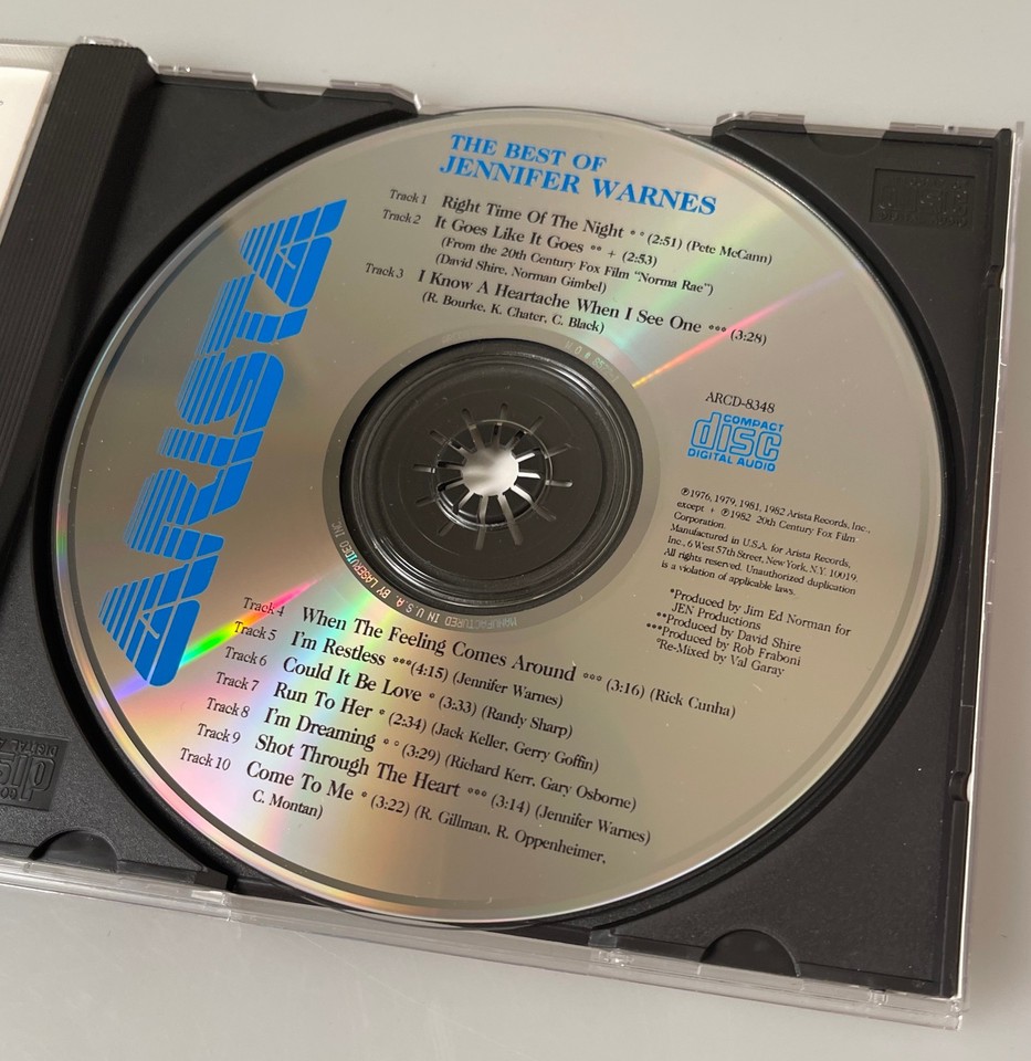 3 MINT CD 's ~ JENNIFER WARNES ~ The Well, The Hunter, The Best ONE ...