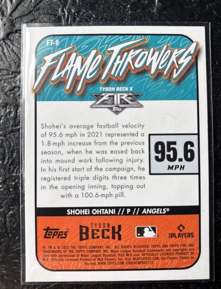 Shohei Ohtani 2022 Topps Fire - FT-8 - Flame Throwers | eBay