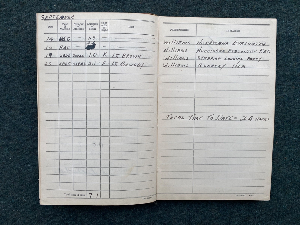 Original WW2 USMC Fleet Marine Aviators Flight Log Book SBD5 Dauntless ...