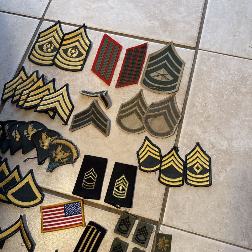 Collection of 50+ Vintage US Army Rank Cloth Patches | eBay