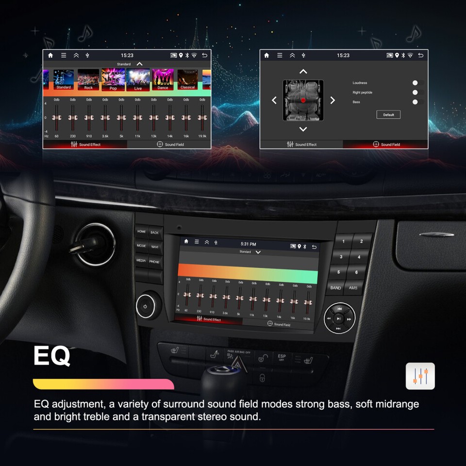 For Mercedes Benz W211 E320 E350 E500 CLS550 Car Radio Carplay Android ...