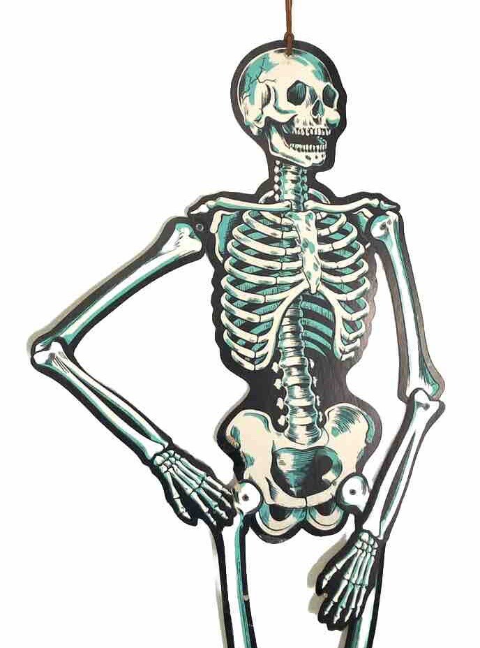 Vintage Beistle Skeleton Jointed Large 33-inch Die Cut Retro Halloween ...