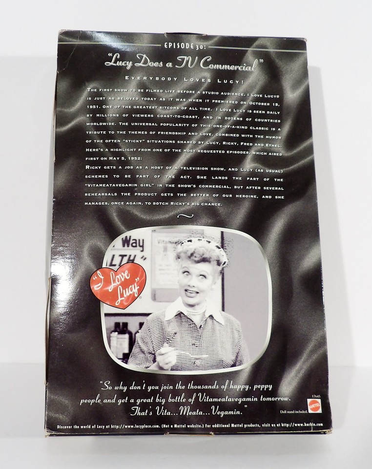 New Barbie I Love Lucy Lucille Ball LUCY DOES A COMMERCIAL Lucy Ricardo ...