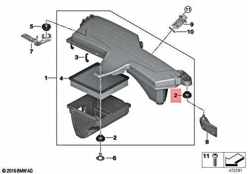 For BMW Genuine Air Filter Housing Grommet Lower 13717542860 | eBay