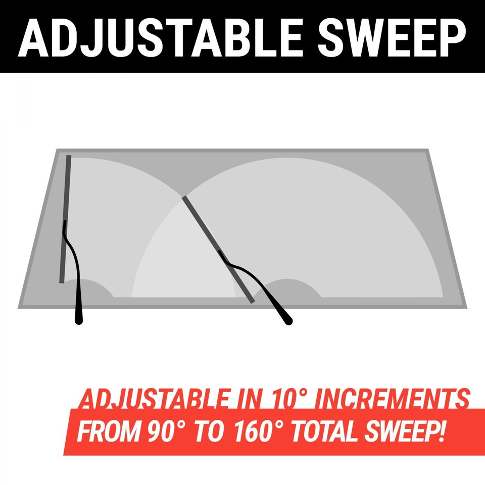 Adjustable 3 Position Power Windshield Dual Wiper Kit w/ Switch ...