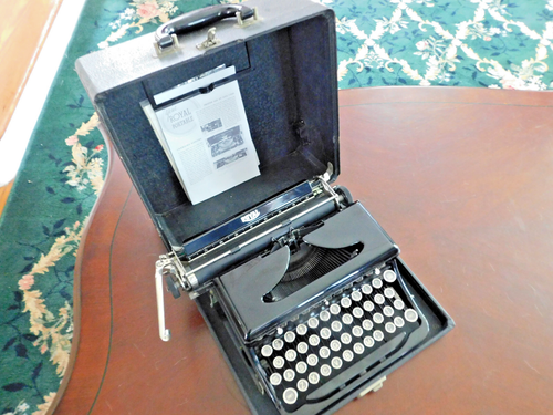 1930s Royal Model O Manual Typewriter Glossy-Black W/Case Clean New Ink ...