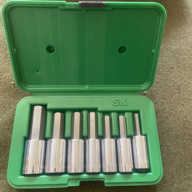 SK Hand Tools 41227 7pc 1/2" Drive Fractional Hex Bit Socket Set Allen ...