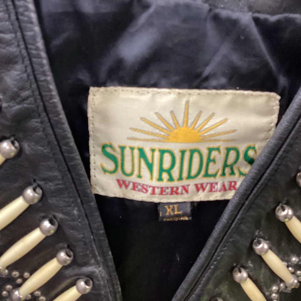 Womens Sunriders Western Wear Chaps And Vest Black Rare Tassel Size Xl ...