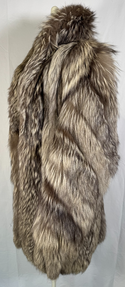 Vintage Genuine Luxury Canadian Silver Fox Fur Pelts Coat Jacket Women ...